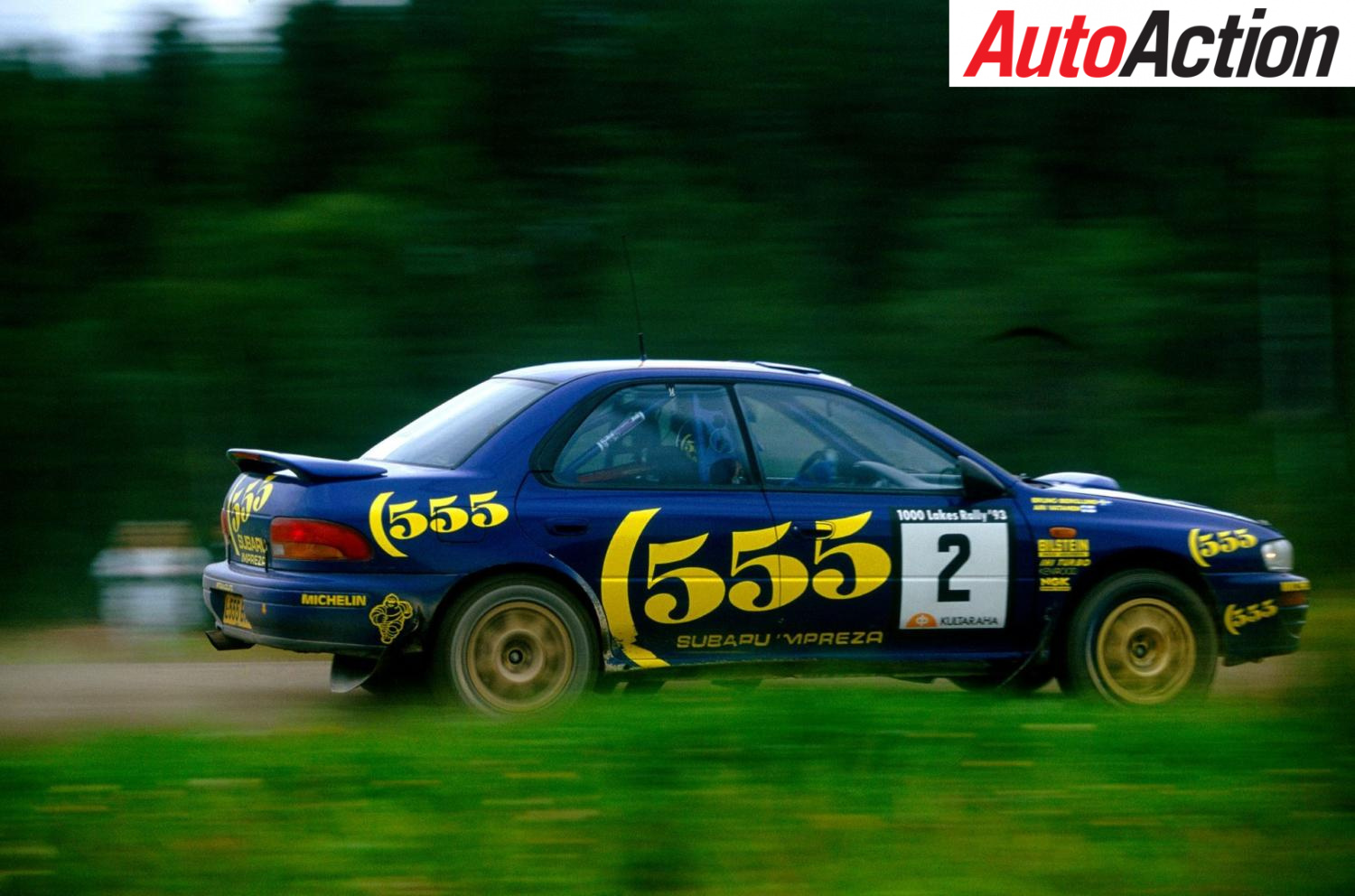 Ari Vatanen driving the car in the 1993 World Rally Championship ...