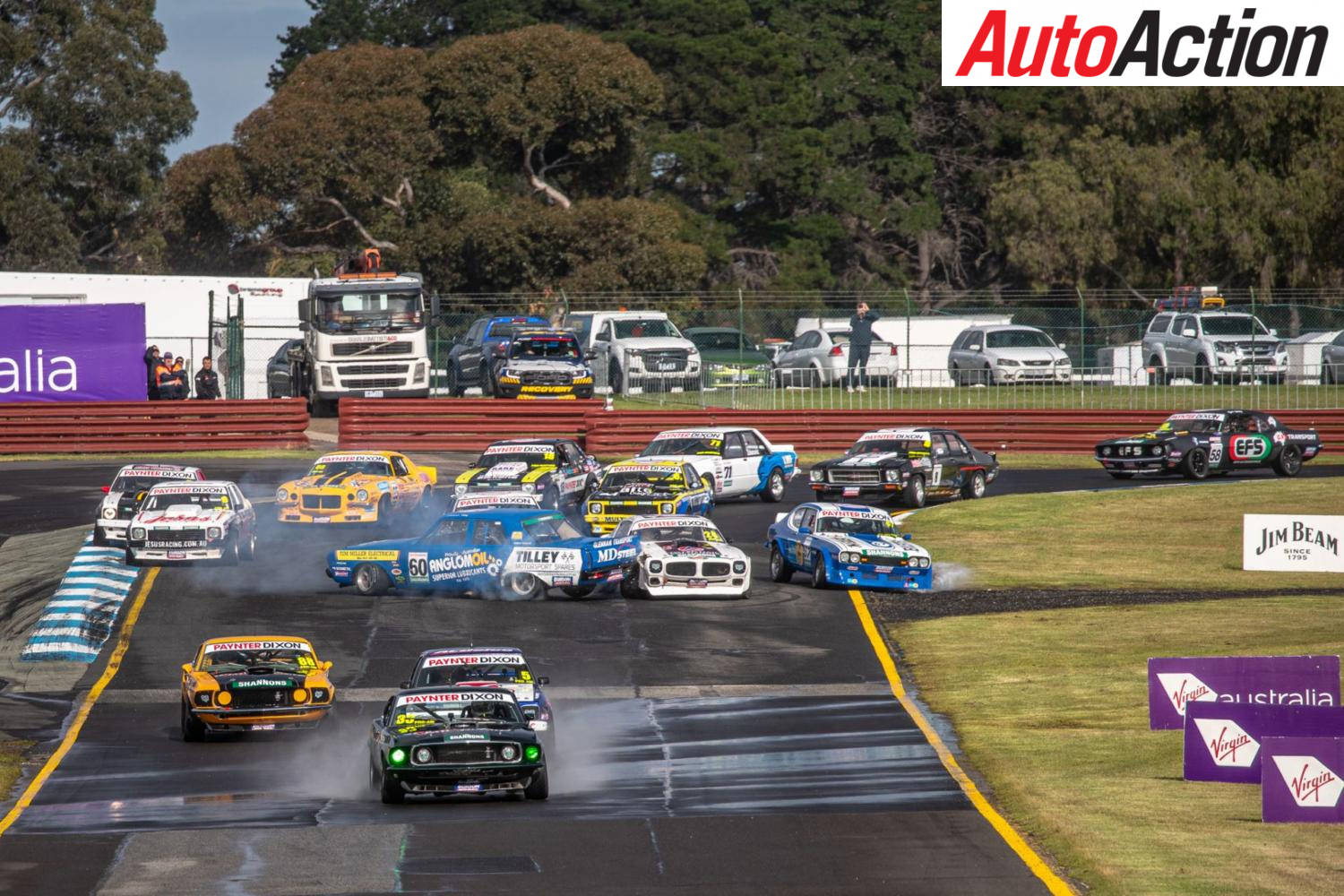Action at the start of the Touring Car Masters trophy race - Photo ...