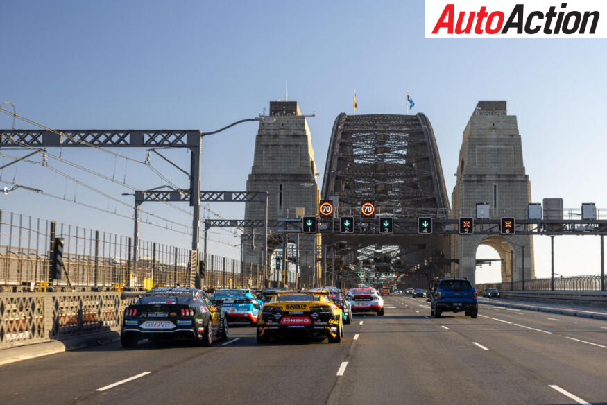 Supercars drive across Sydney Harbour Bridge - Auto Action